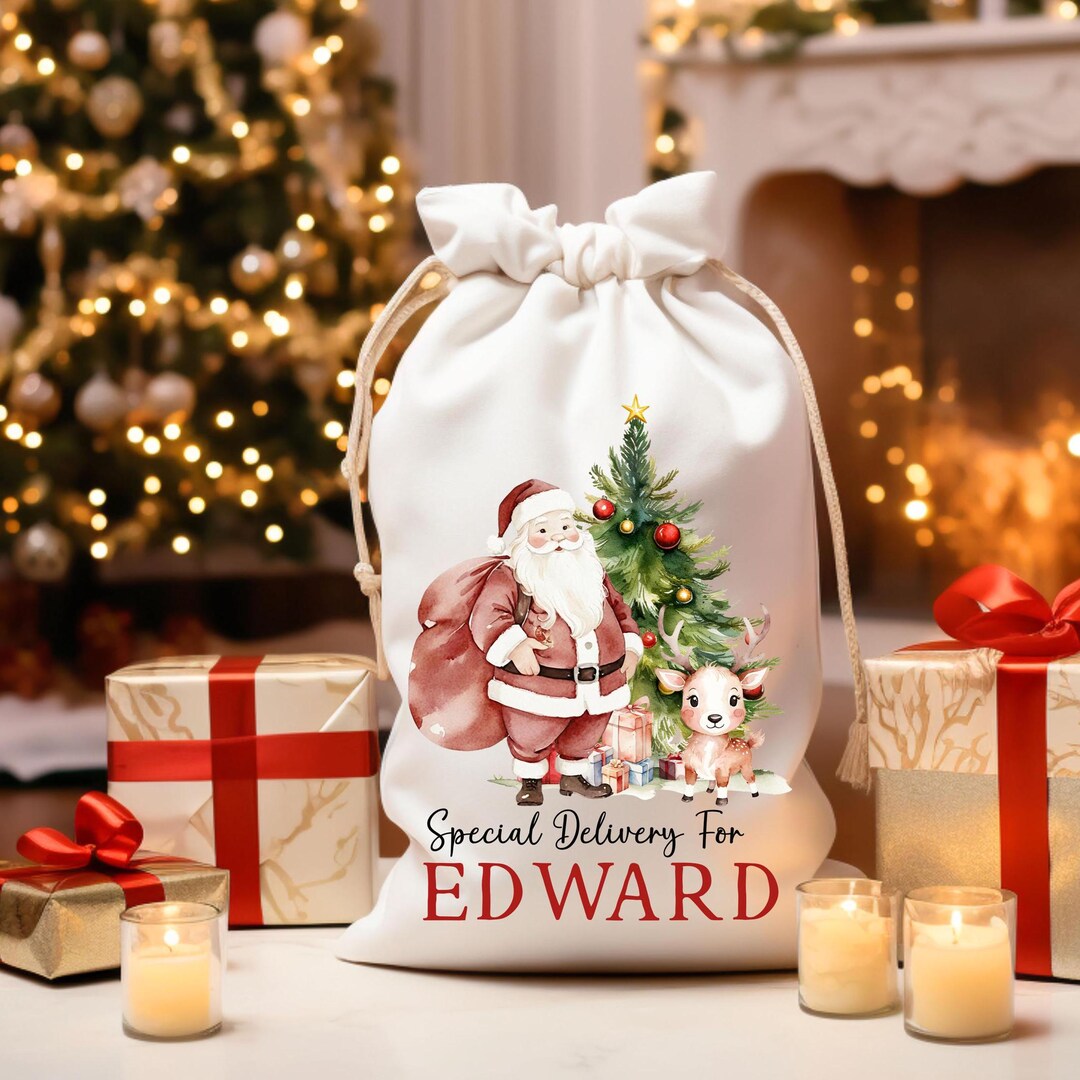 Personalised Traditional Santa North Pole XL Christmas Stocking Sack ...