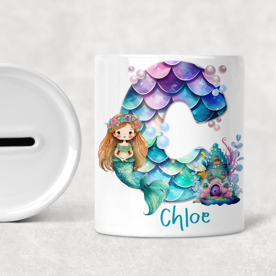 Personalised Mermaid Savings Money Box Coin Bank - Etsy
