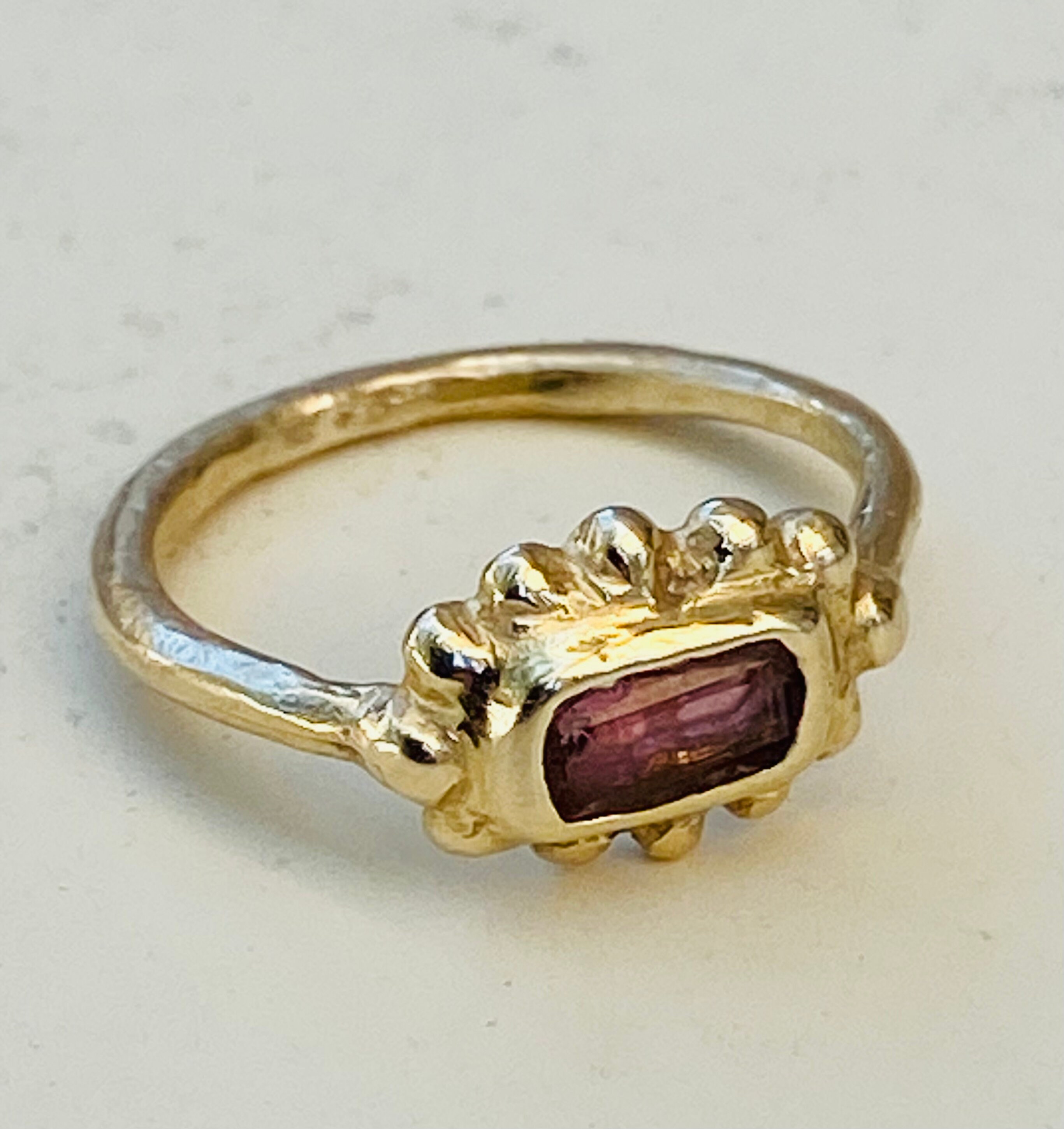 Pink Tourmaline Anemone Ring - Etsy