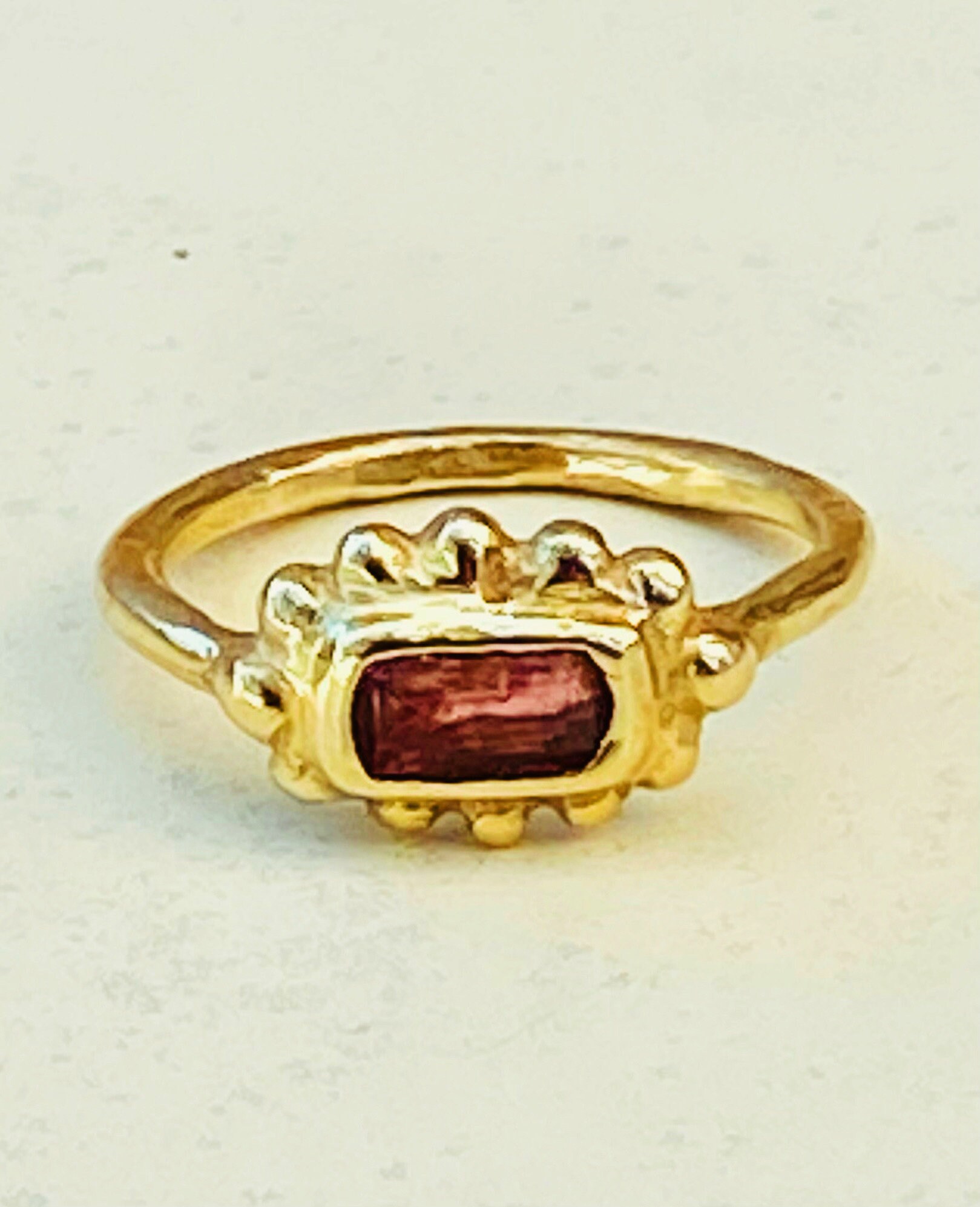 Pink Tourmaline Anemone Ring - Etsy