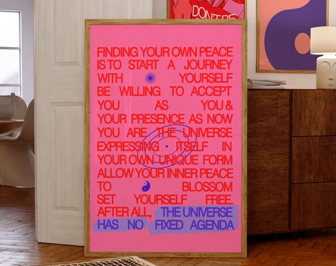 Find Your Own Peace Poster | Typography Spiritual Print | Angel Numbers ...