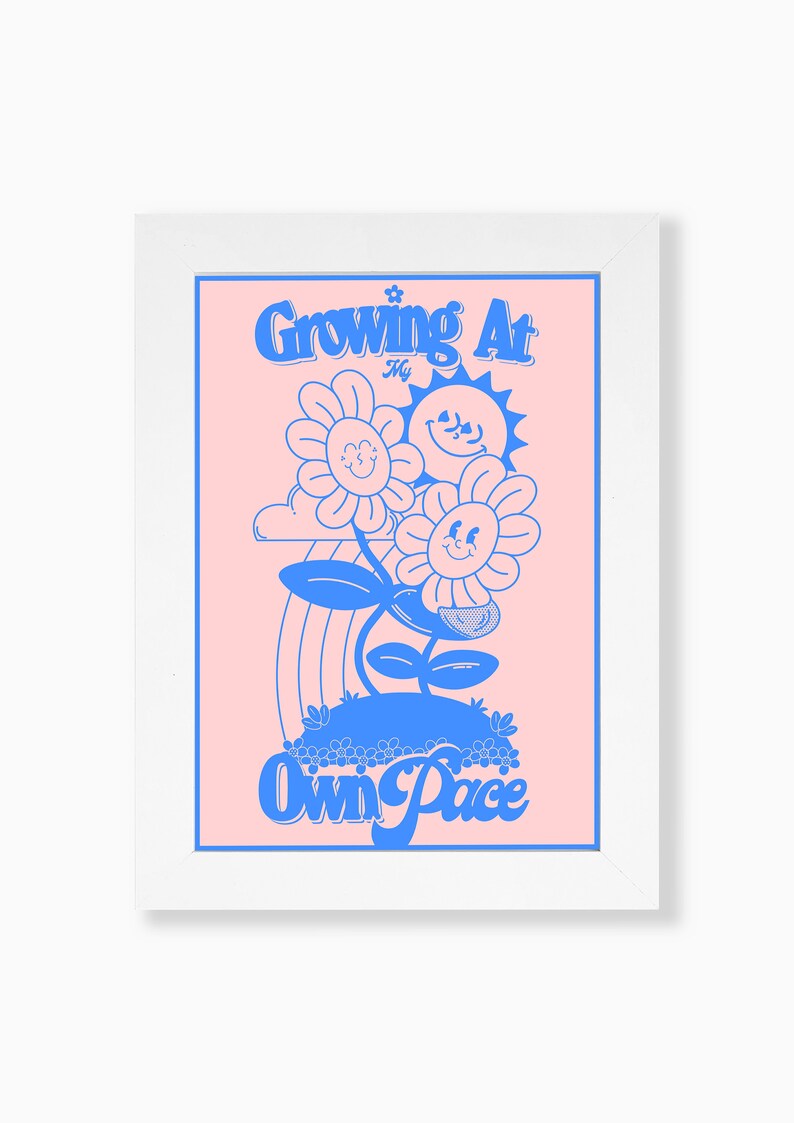 Growing at My Own Pace Poster Retro Self Love Positive Print - Etsy