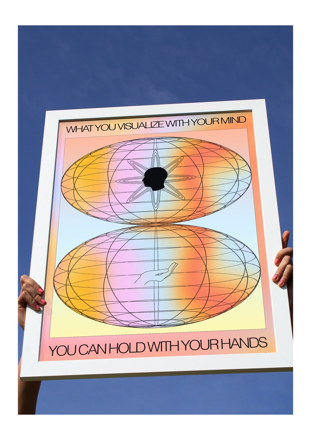 What You Visualize in Your Mind Poster Aura Funky Balance Print Retro ...
