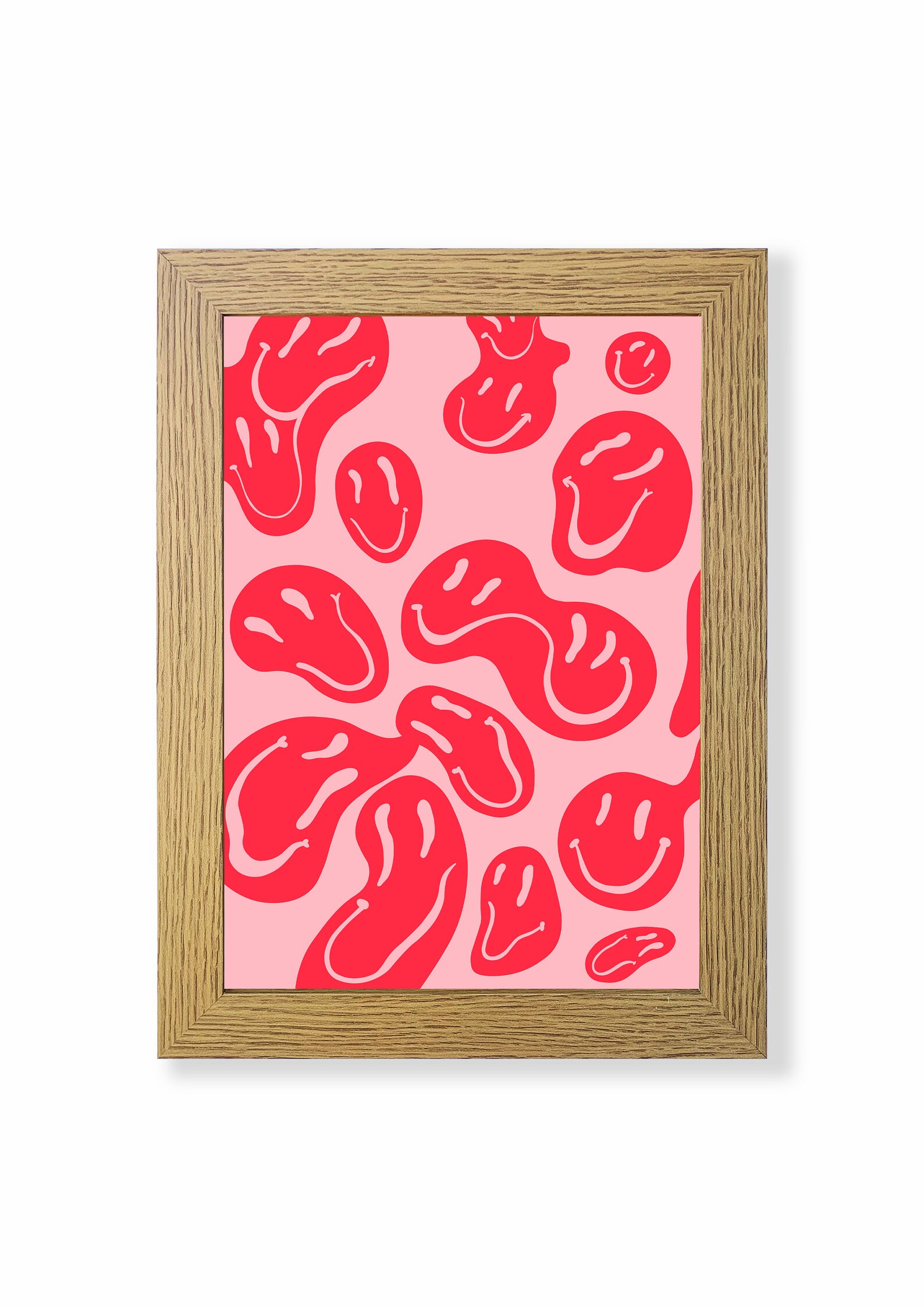 Retro Smiley Face Wavy Poster Groovy Boho Pop Art Print - Etsy