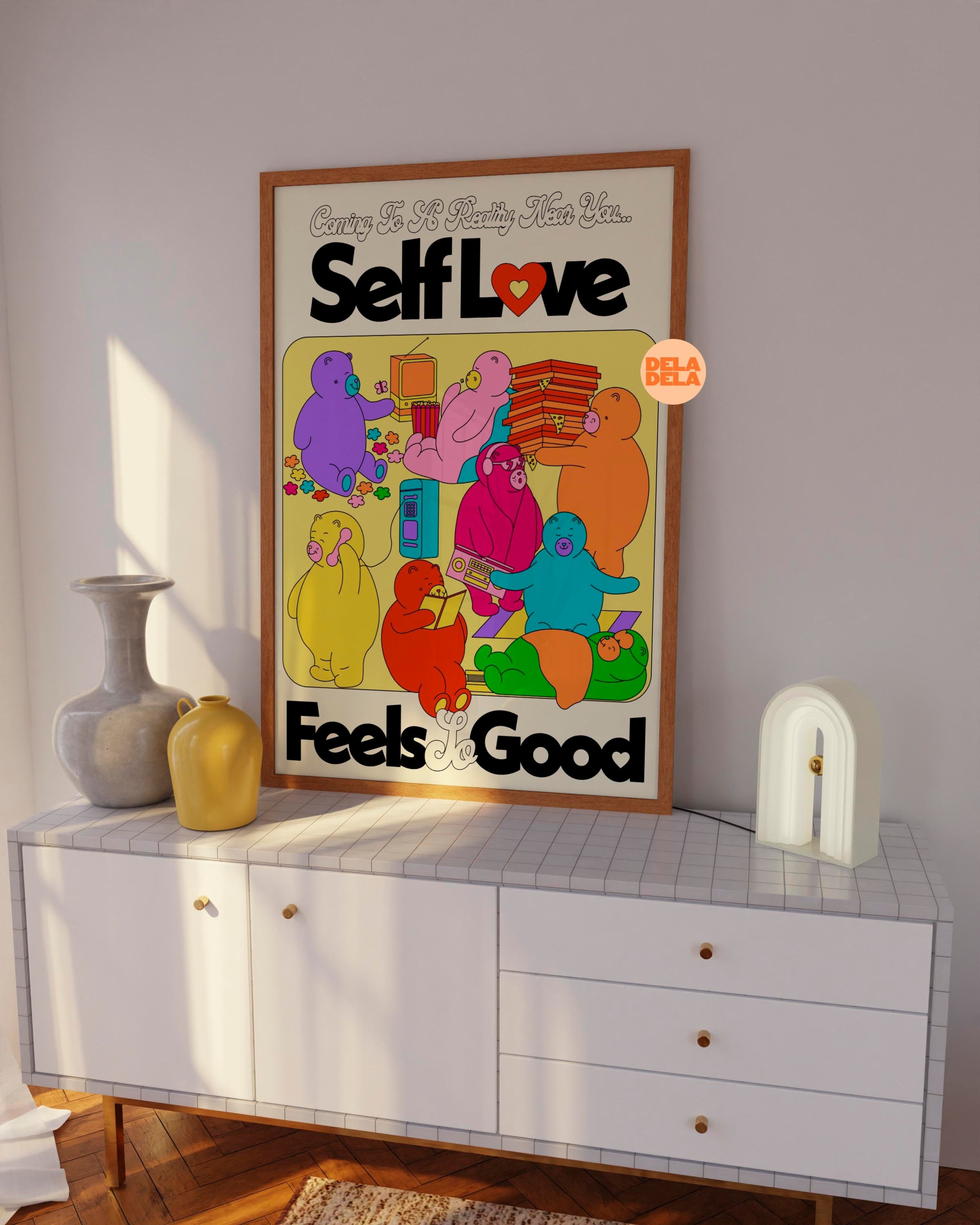 Self Love Feels so Good Poster Smiley Wavy College Print - Etsy