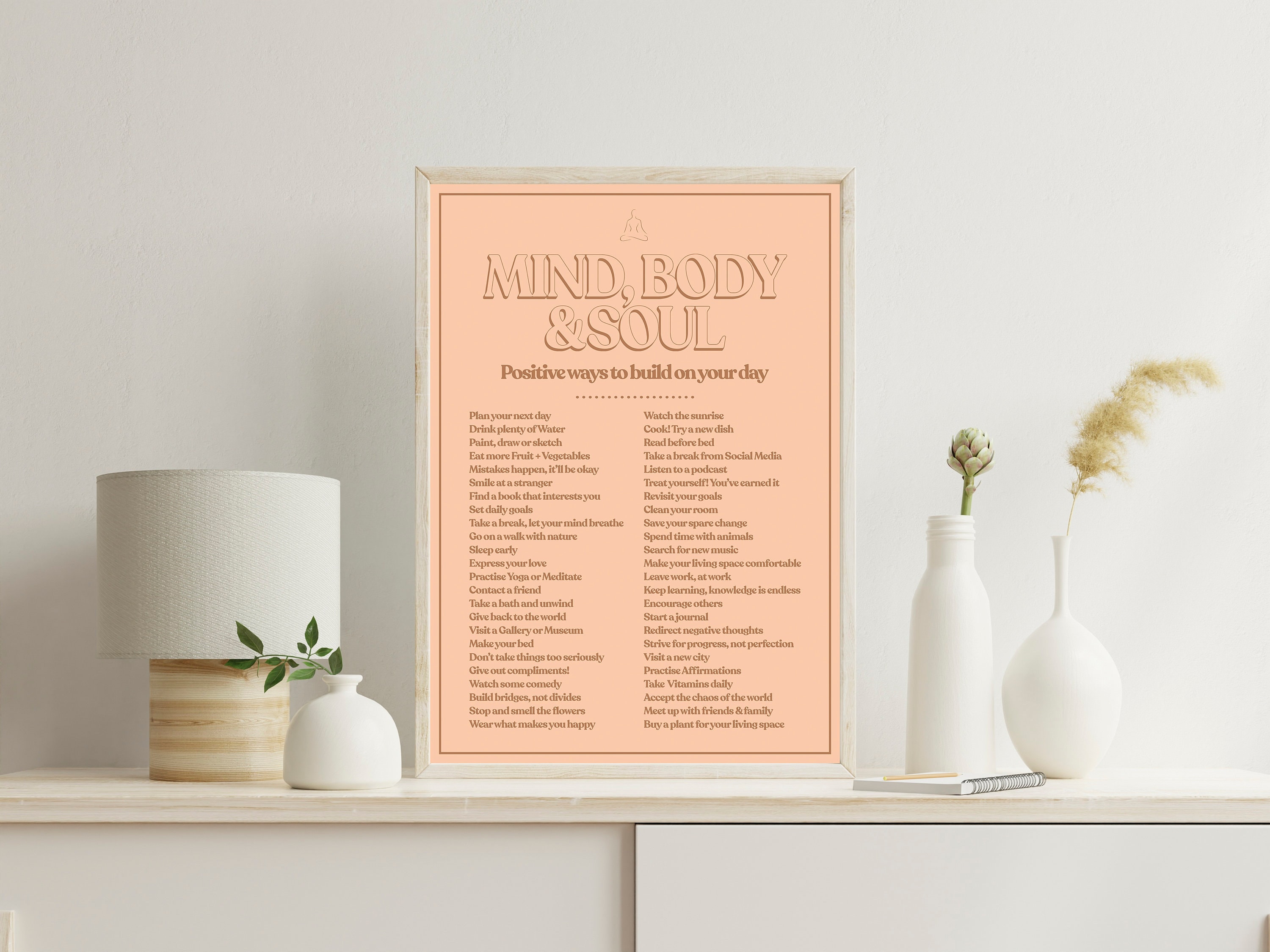 Mind Body & Soul Poster Positive Self Love Print - Etsy UK