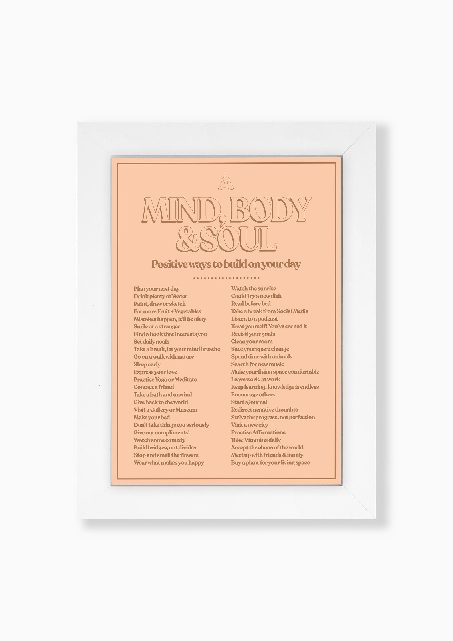 Mind Body & Soul Poster Positive Self Love Print - Etsy UK