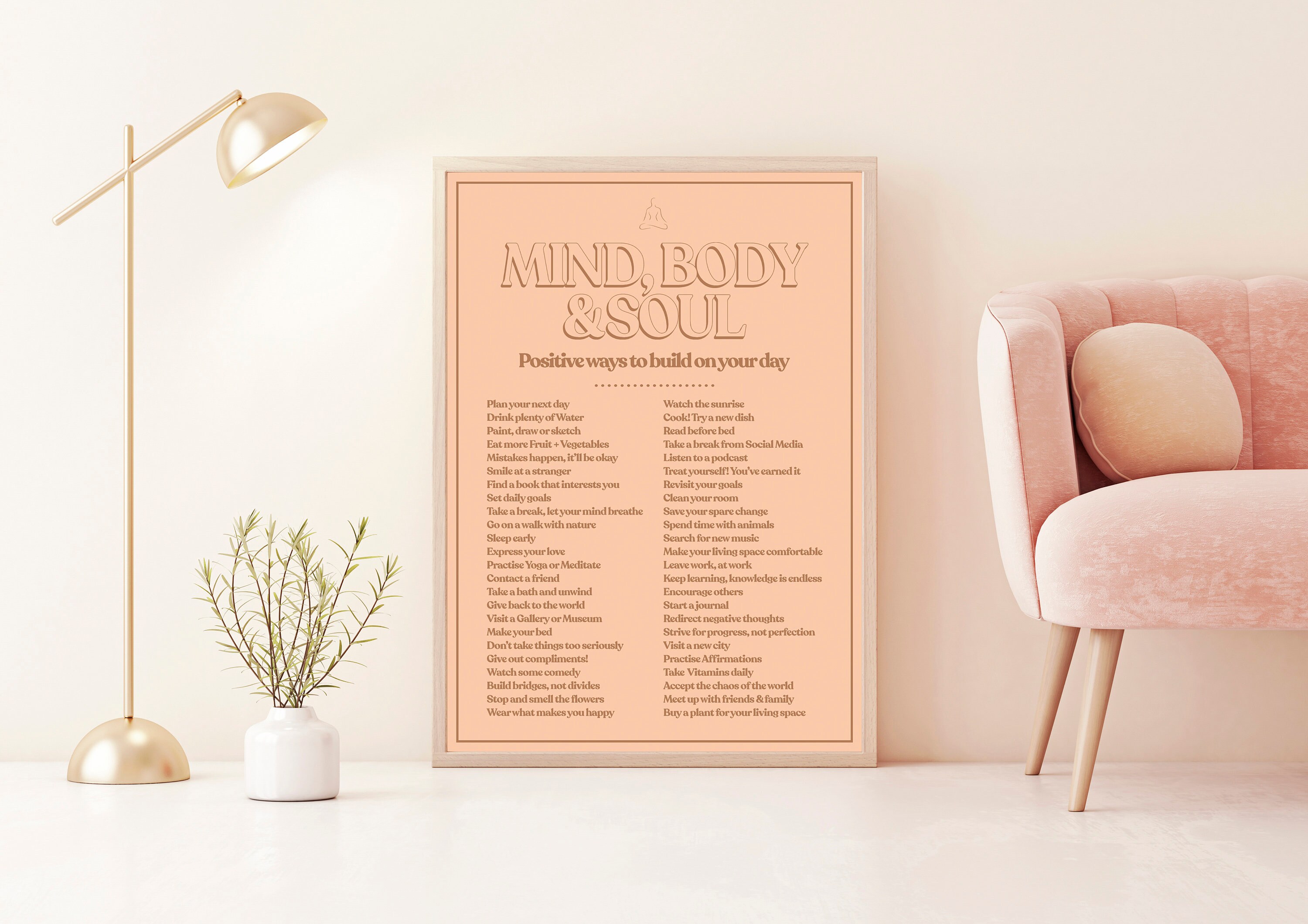 Mind Body & Soul Poster Positive Self Love Print - Etsy UK