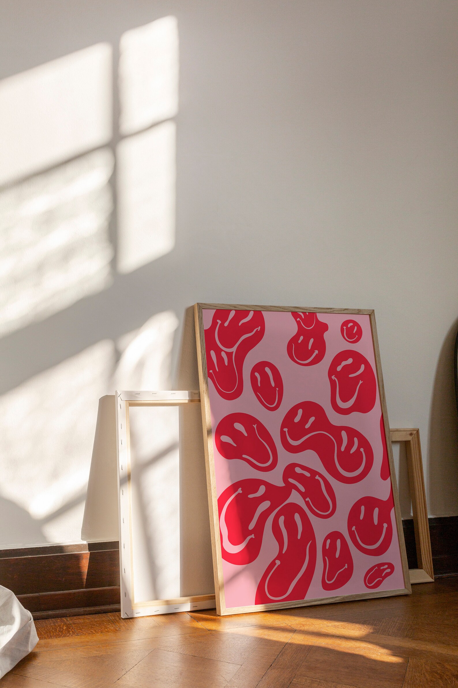 Retro Smiley Face Wavy Poster Groovy Boho Pop Art Print | Etsy UK