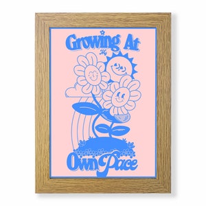 Growing at My Own Pace Poster Retro Self Love Positive Print - Etsy