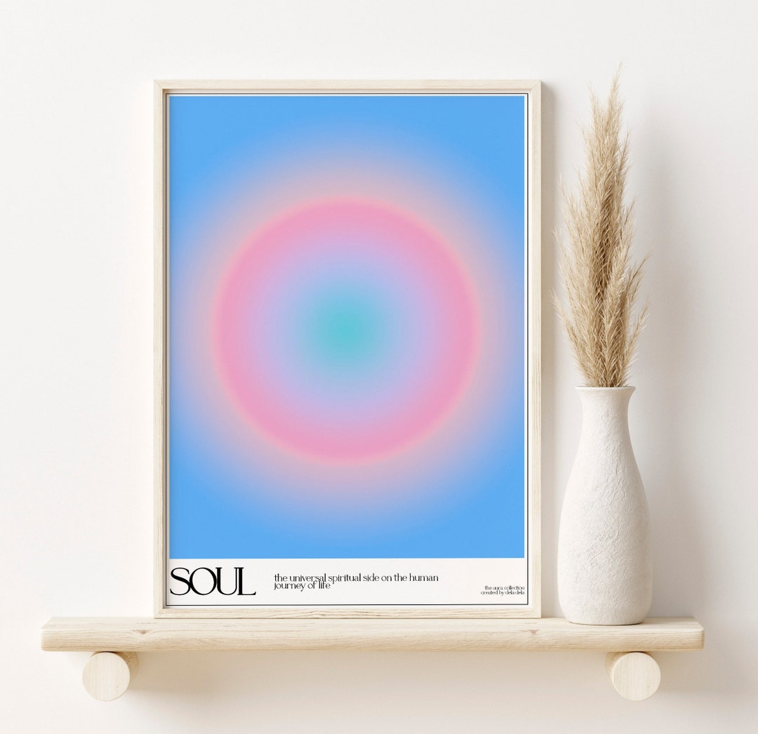 Soul Aura Poster Protect Your Energy Spiritual Print Boho Vibrant ...