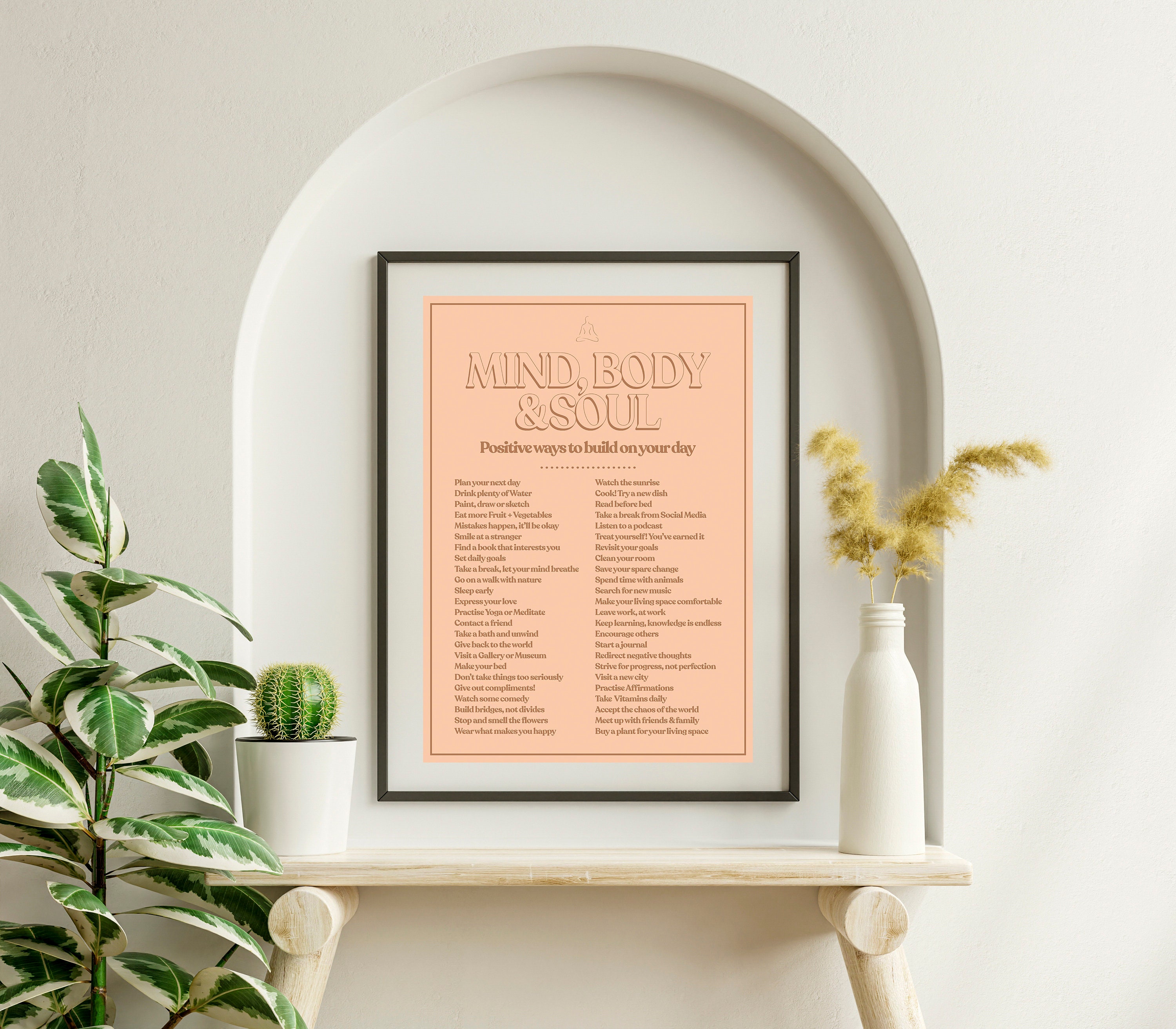 Mind Body & Soul Poster Positive Self Love Print - Etsy UK