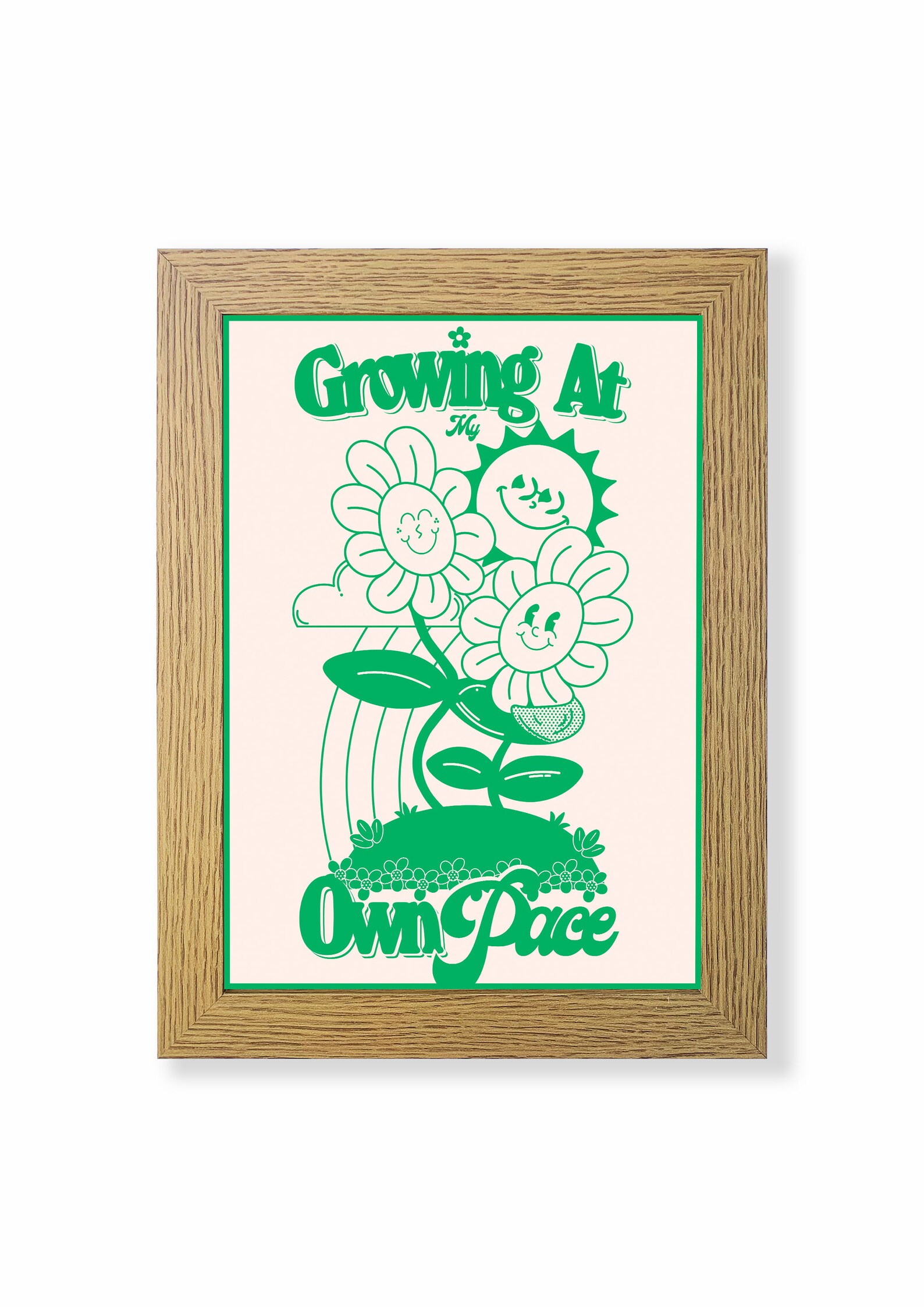 Growing at My Own Pace Poster Retro Self Love Positive Print - Etsy