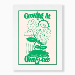 Growing at My Own Pace Poster Retro Self Love Positive Print - Etsy