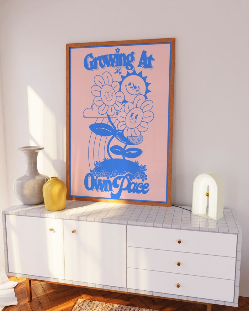 Growing at My Own Pace Poster Retro Self Love Positive Print - Etsy