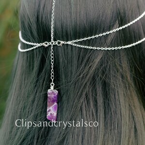 Crystal Moon Head Chain, Silver Boho Circlet Bohemian Witch Tiara Pagan ...