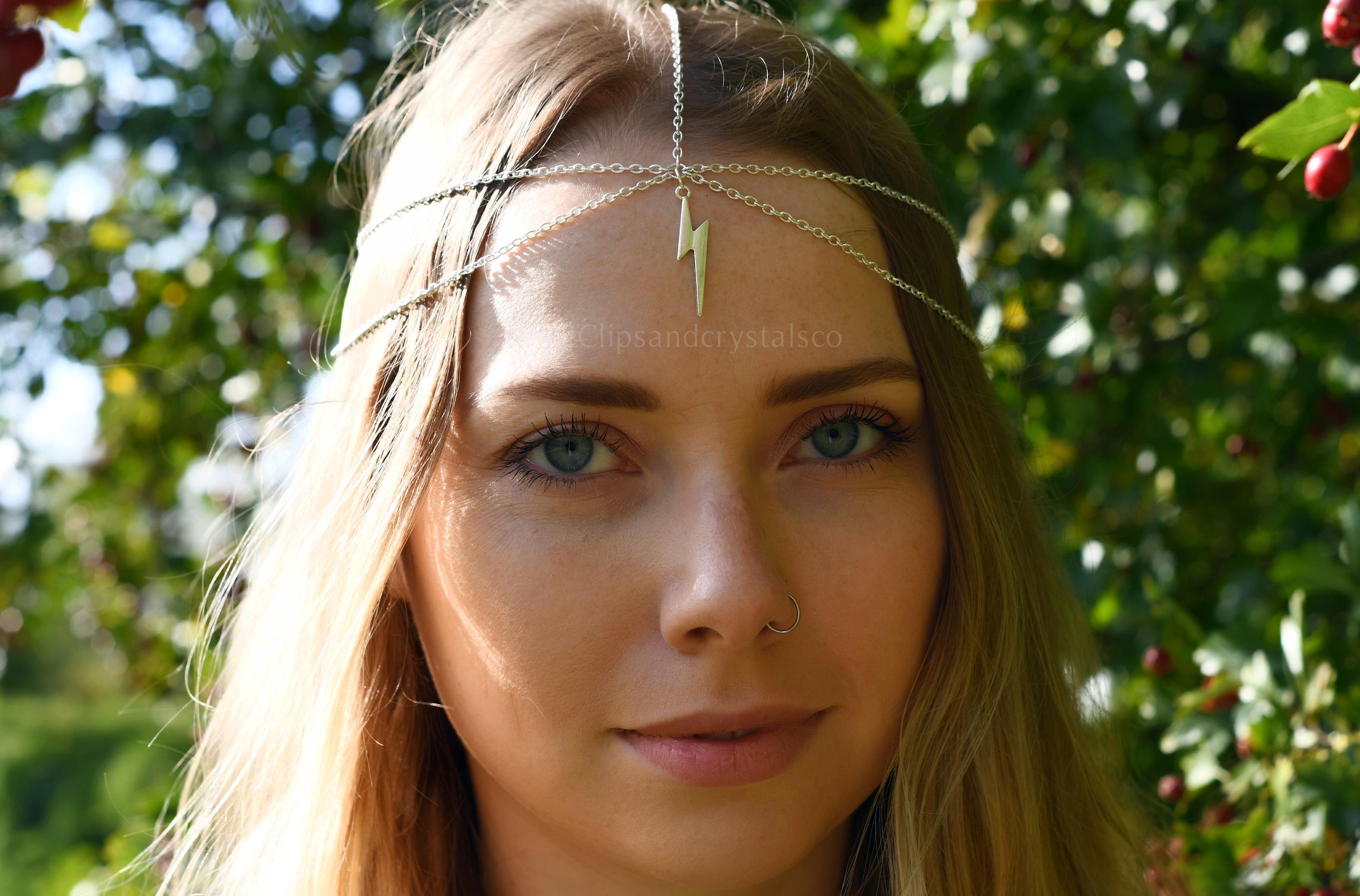 Lightning Bolt Headpiece, Cosplay Fantasy Queen Superhero Girl Goddess ...