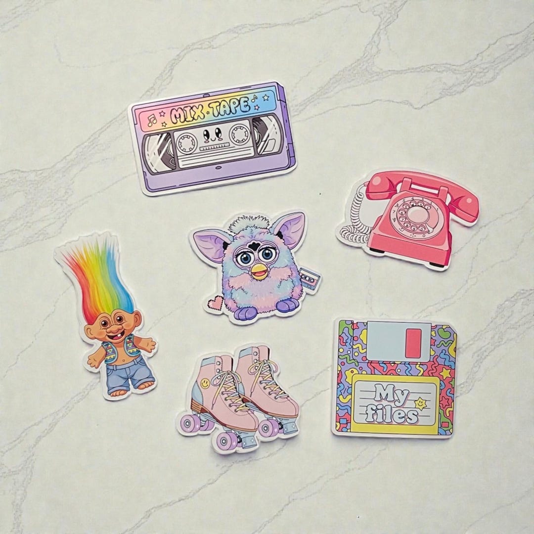 90's Inspired Nostalgic Sticker Set - Etsy