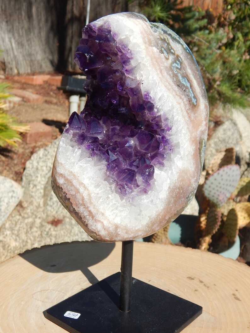 Amethyst Crystal Cluster Display With Stand Crystal Amethyst - Etsy