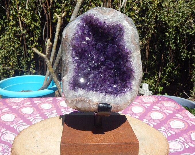 Amethyst Crystal Cluster Display With Stand, Crystal Amethyst Display Cluster, Cluster Amethyst ...