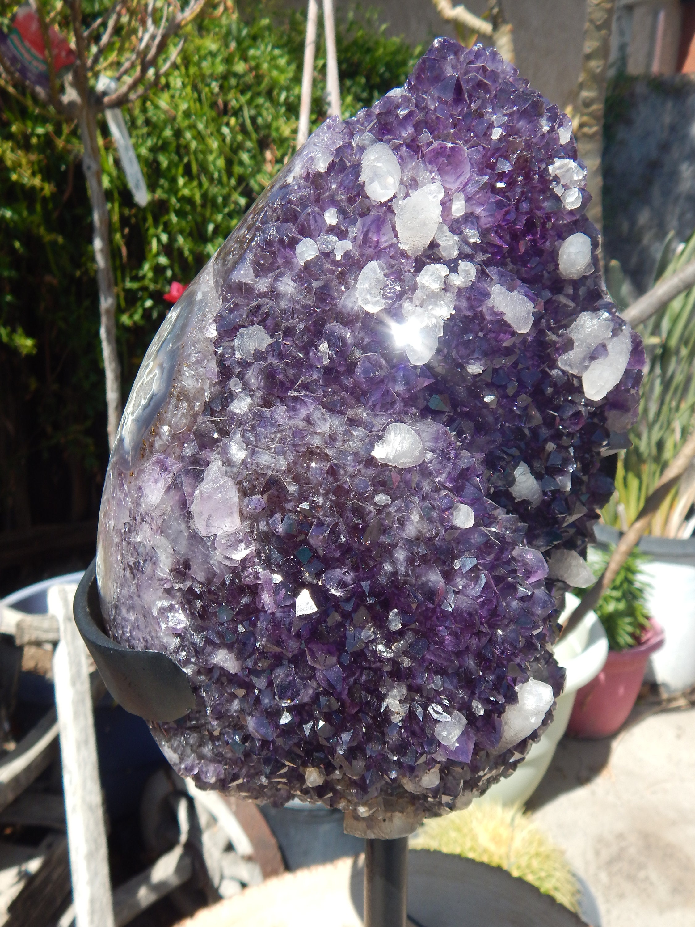 Amethyst Crystal Cluster Display With Stand Crystal Amethyst - Etsy