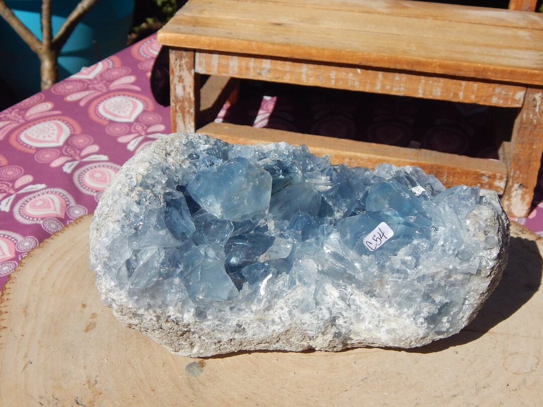CELESTITE CRYSTAL Free Form CLUSTER Geode for Multiple Purposes ...