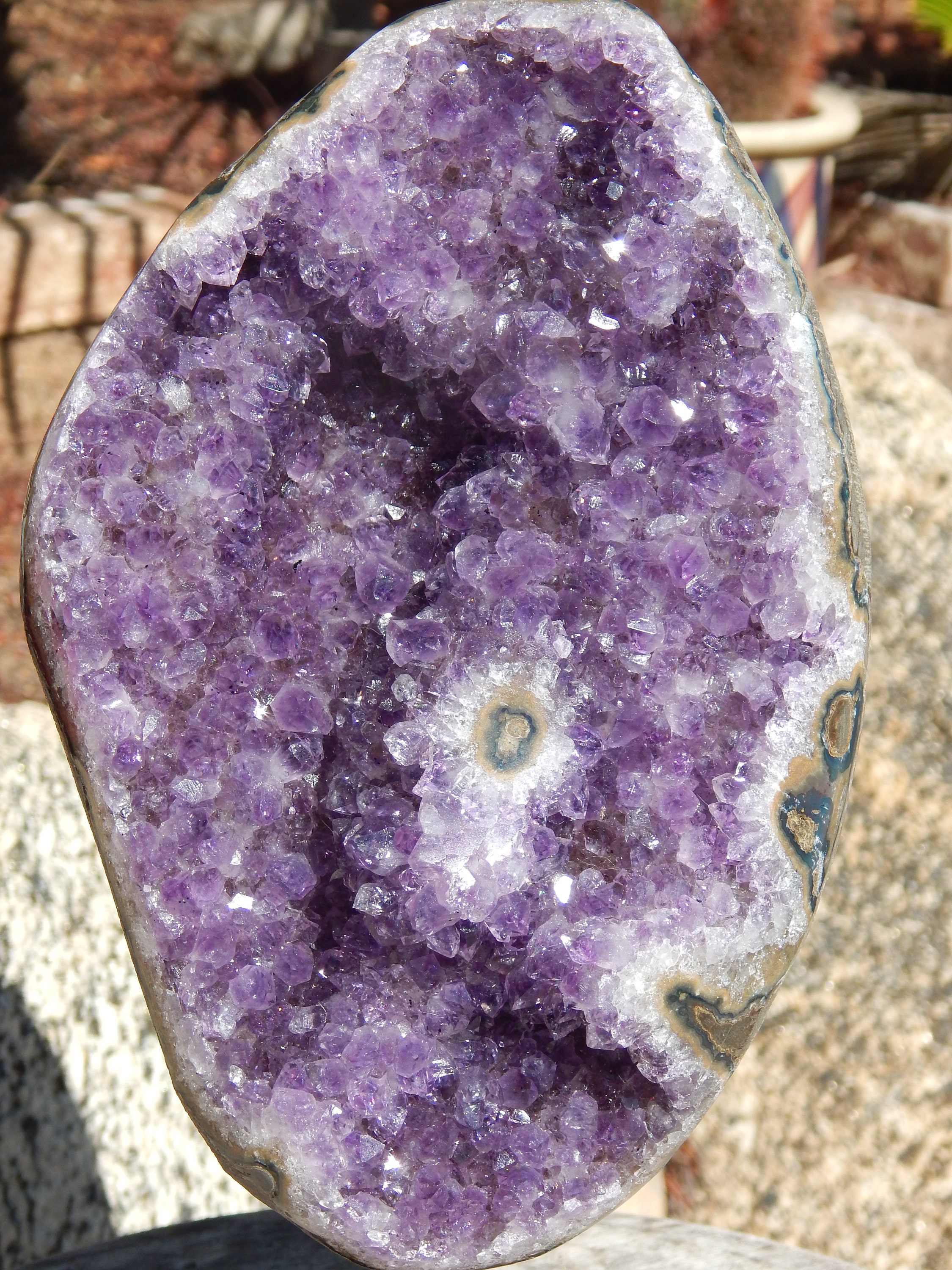 Amethyst Crystal Cluster Display With Stand Crystal Amethyst - Etsy