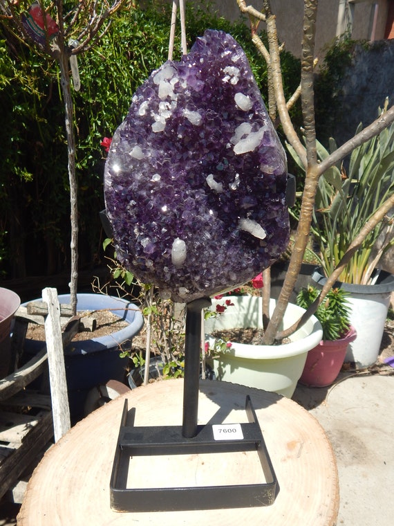 Amethyst Crystal Cluster Display With Stand Crystal Amethyst - Etsy