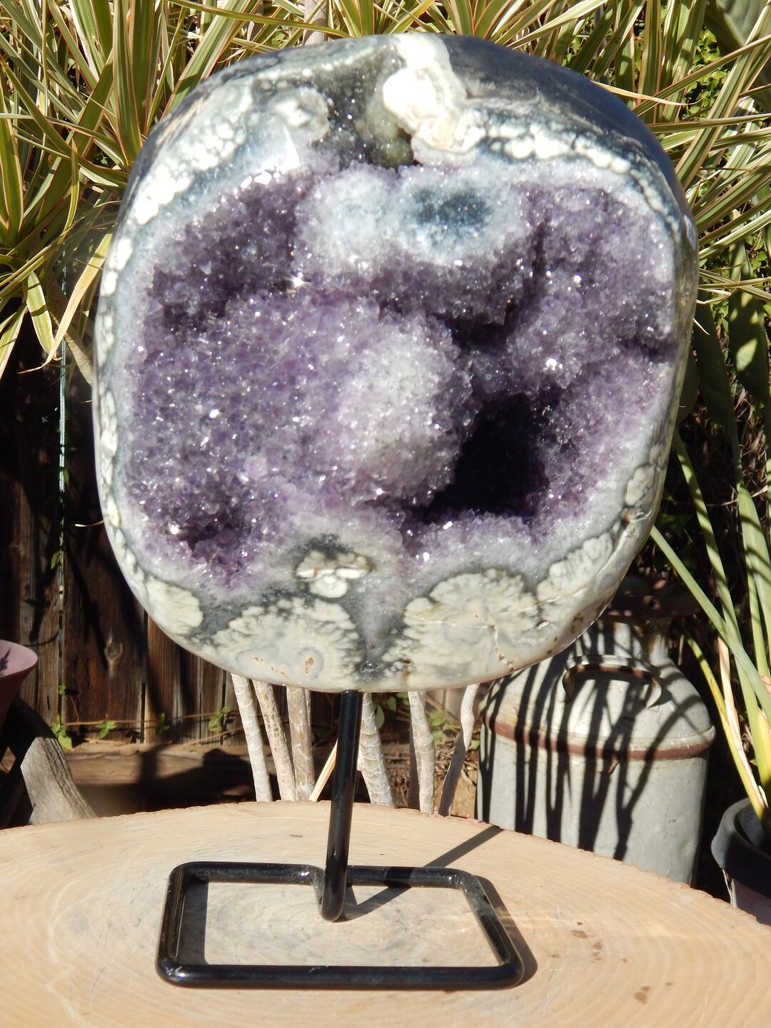 Amethyst Crystal Cluster Display With Stand, Crystal Amethyst Display ...