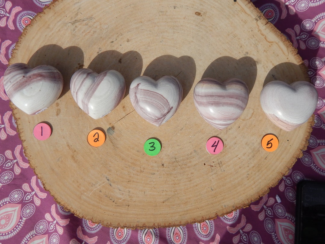 Rainbow Rhyolite Polished Heart, Polished Rhyolite Heart Stone, Natural ...