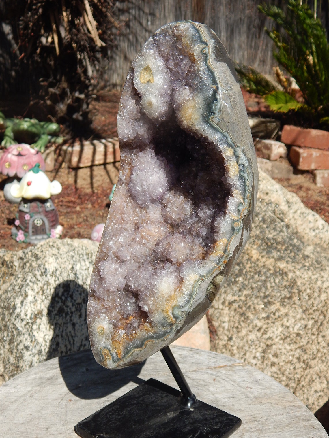 Amethyst Crystal Cluster Display With Stand Crystal Amethyst | Etsy