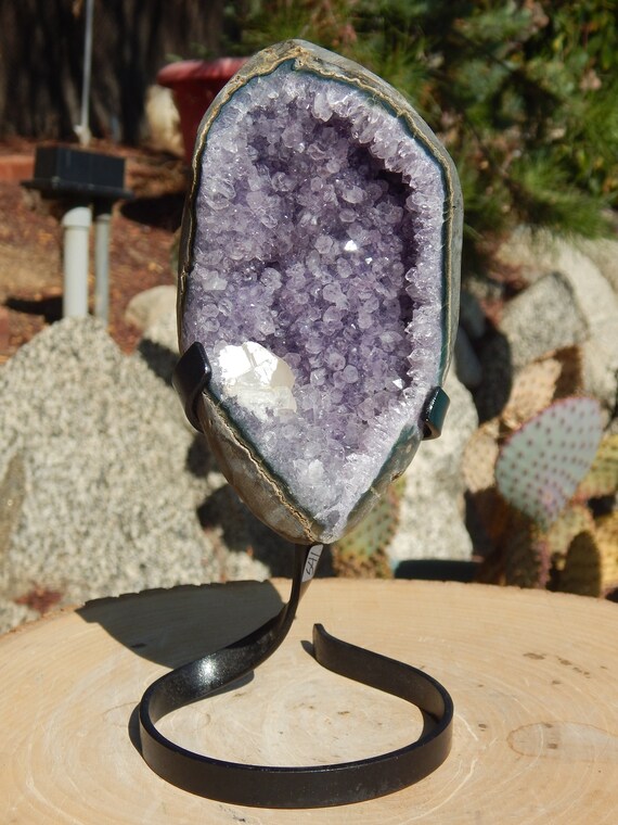 Amethyst Crystal Cluster Display With Stand Crystal Amethyst | Etsy