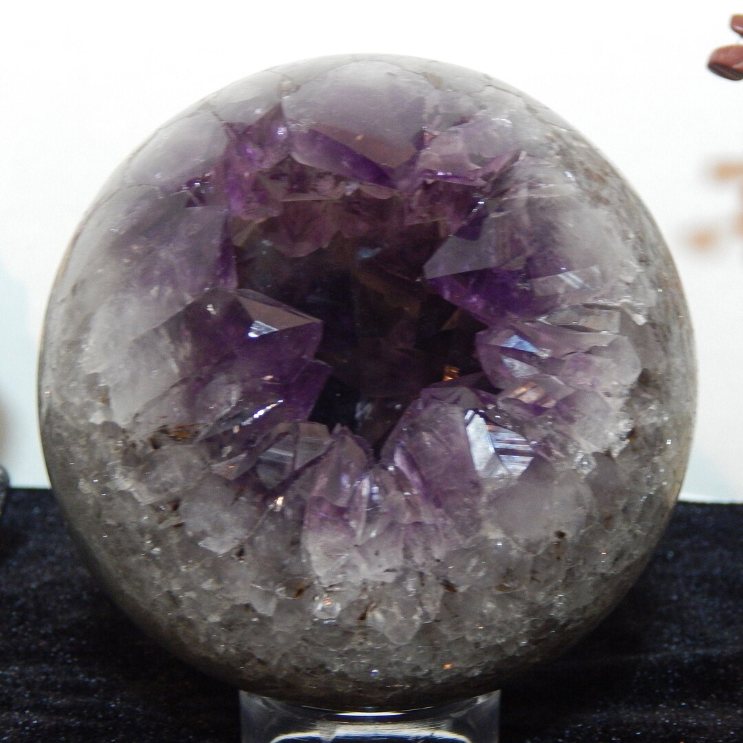 Polished Amethyst Crystal Geode Sphere: Healing Decor (4.25", 3.70LB ...