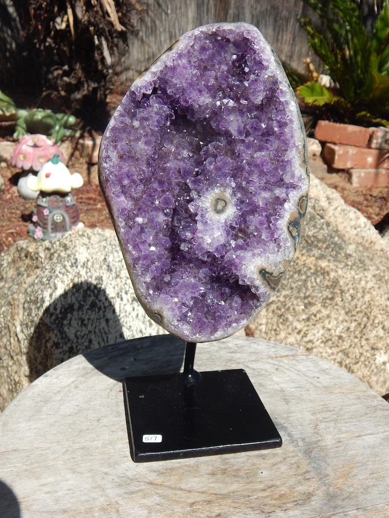 Amethyst Crystal Cluster Display with Stand Crystal Amethyst | Etsy