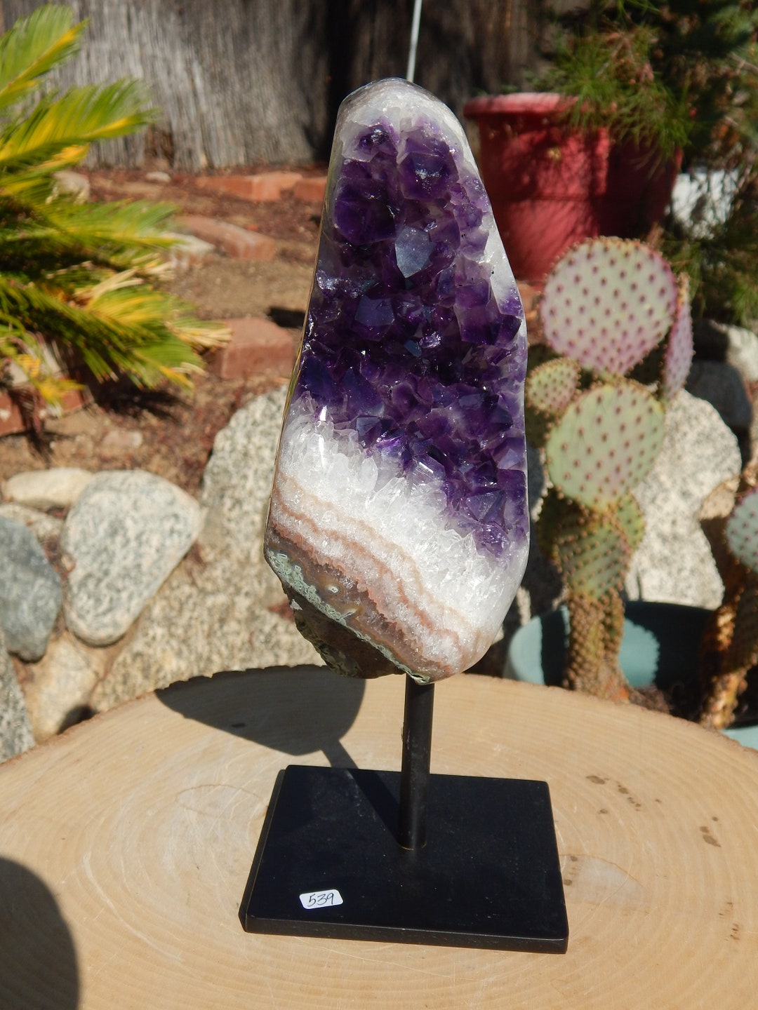 Amethyst Crystal Cluster Display With Stand, Crystal Amethyst Display ...