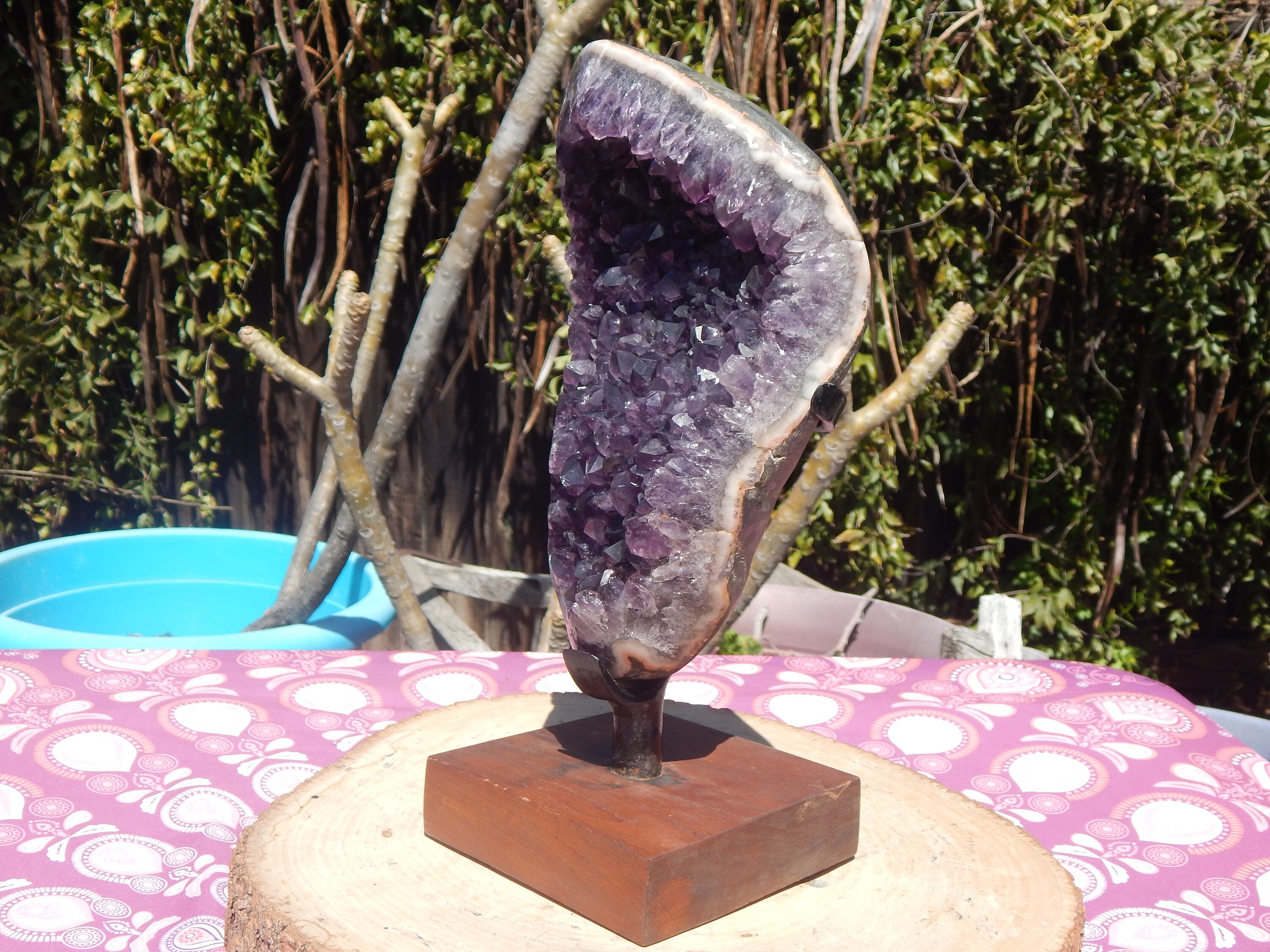 Amethyst Crystal Cluster Display With Stand Crystal Amethyst - Etsy