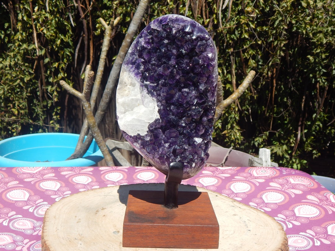 Amethyst Crystal Cluster Display With Stand, Crystal Amethyst Display Cluster, Cluster Amethyst ...
