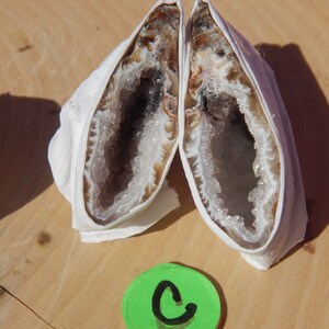 A Quality Brazilian Natural Oco Geode Pairs, Oco Geode Natural Pair ...