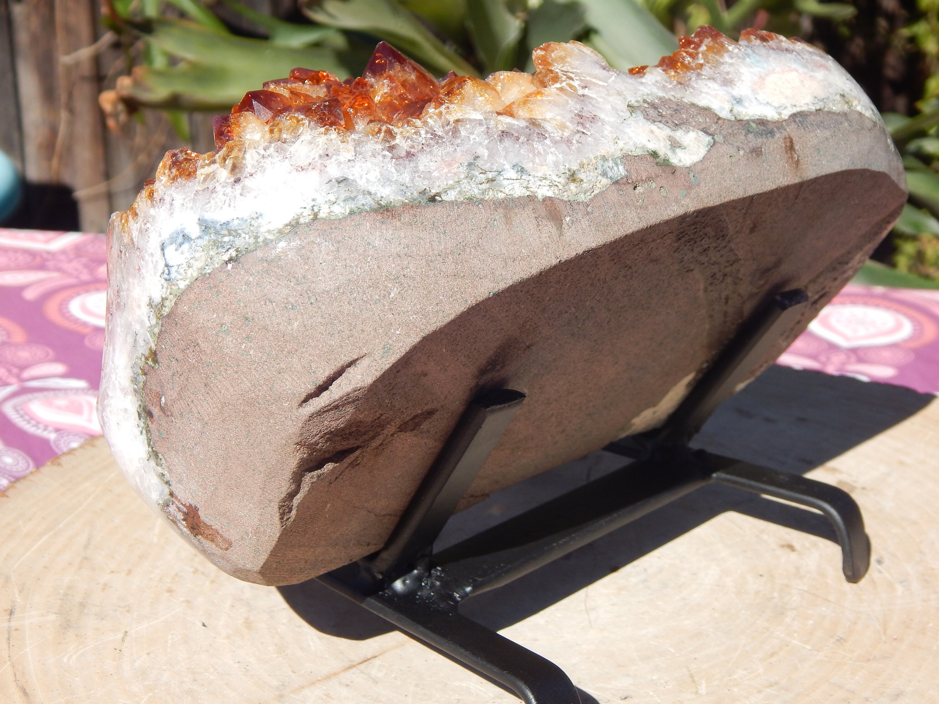 Citrine Crystal Cluster Log W/stand Crystal Citrine Log | Etsy