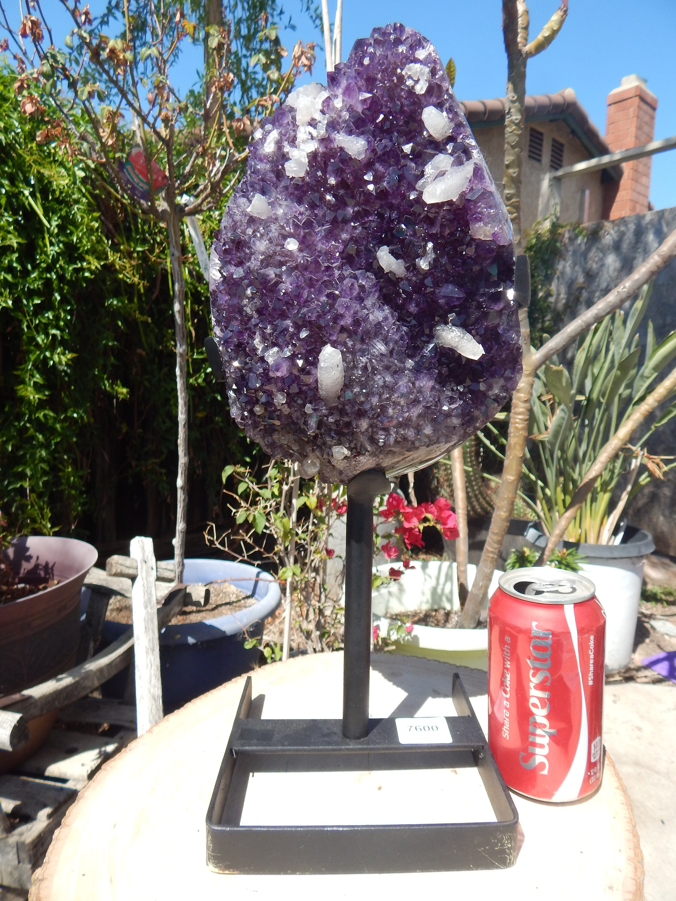 Amethyst Crystal Cluster Display With Stand Crystal Amethyst - Etsy