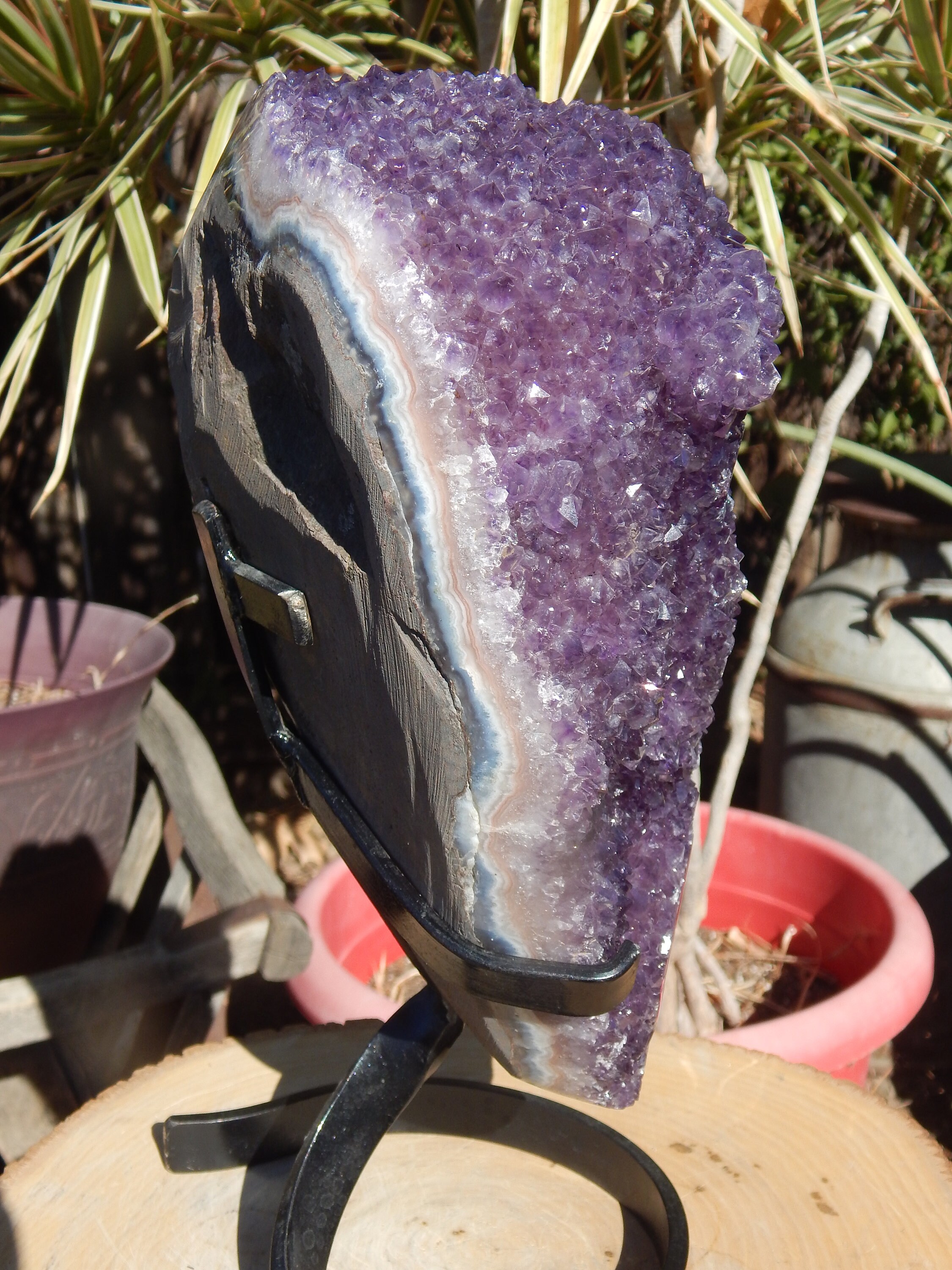 Amethyst Crystal Cluster Display with Stand Crystal Amethyst | Etsy