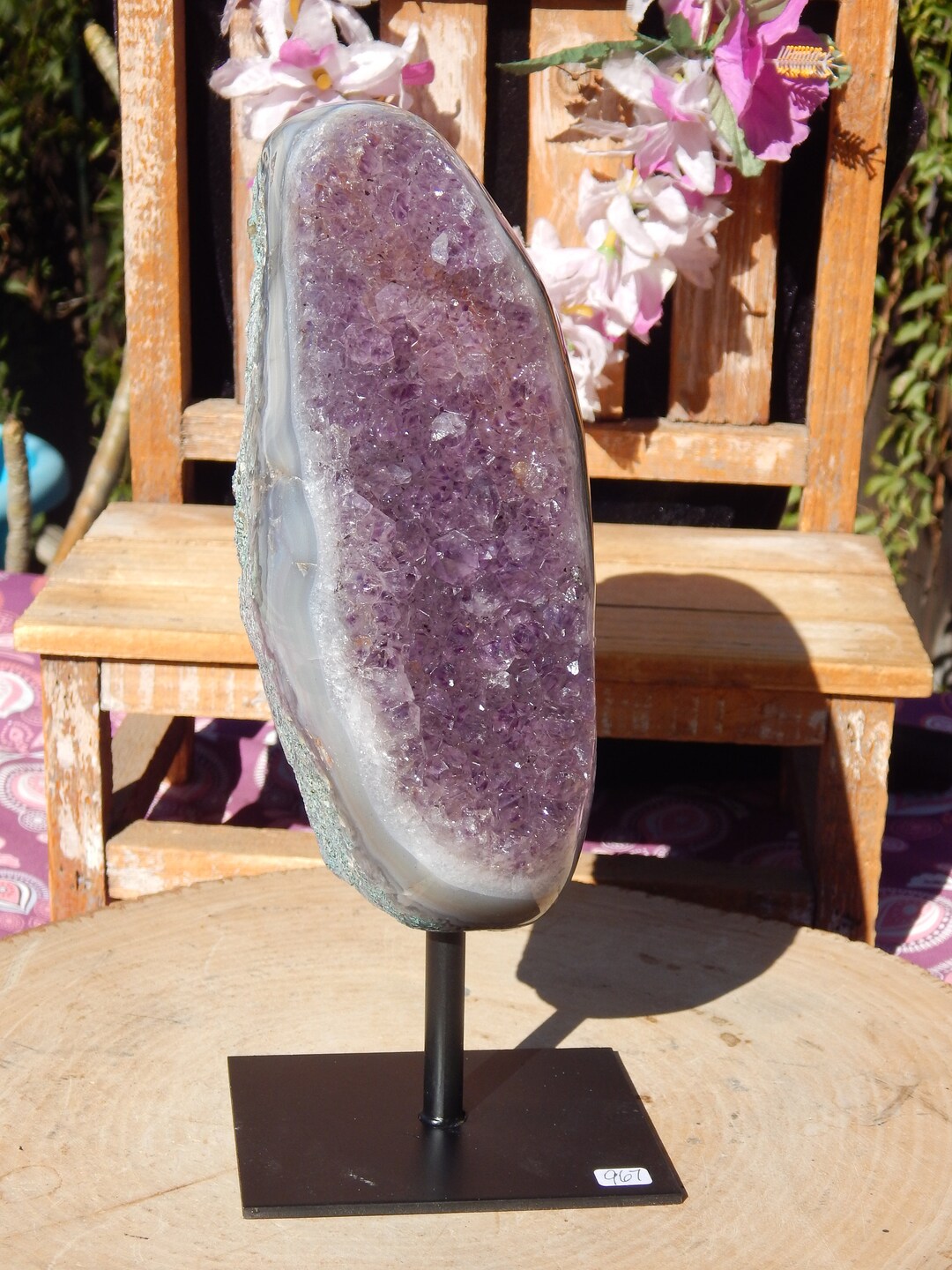Amethyst Crystal Cluster Display With Stand, Crystal Amethyst Display Cluster, Cluster Amethyst ...