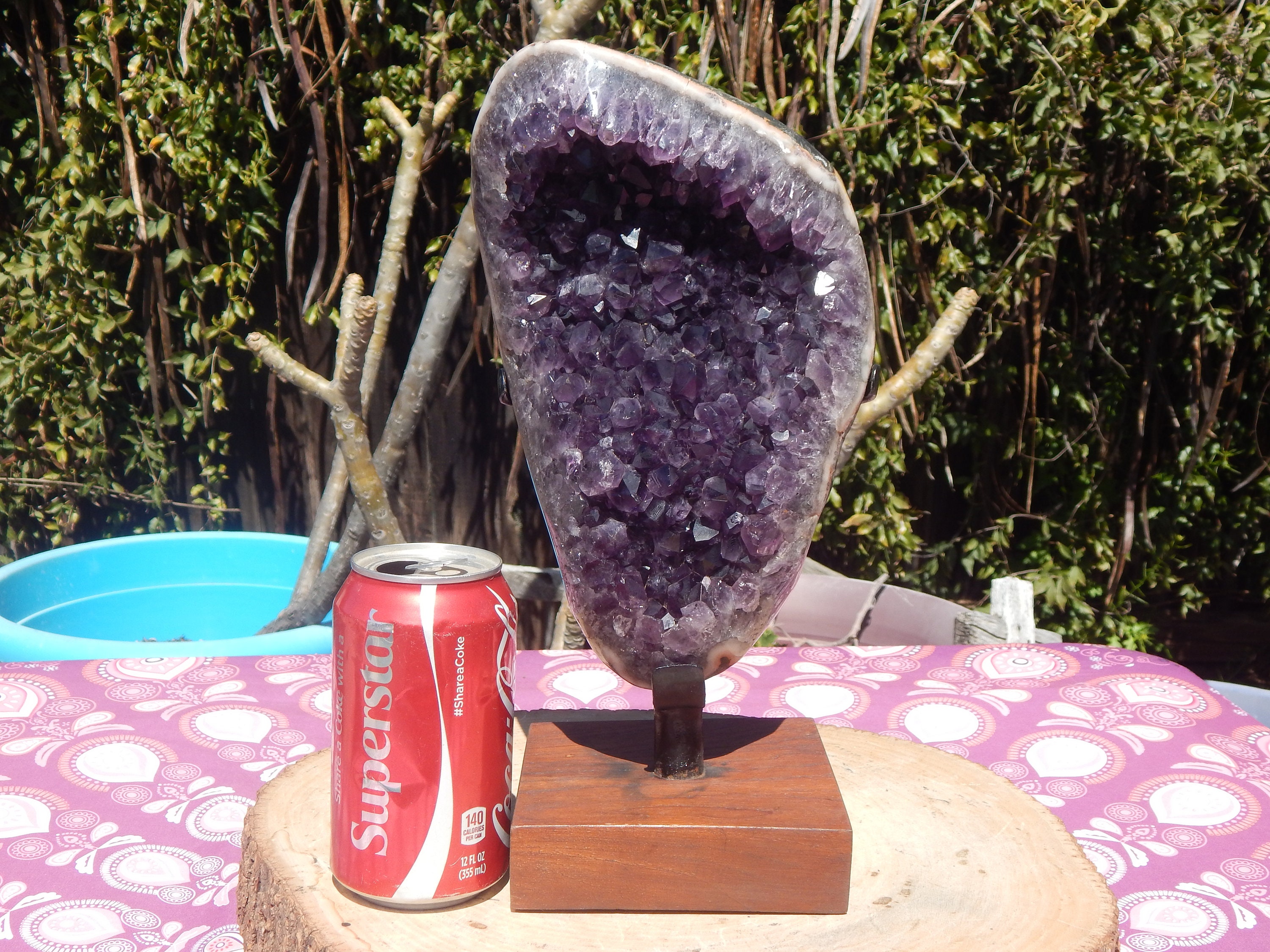 Amethyst Crystal Cluster Display With Stand Crystal Amethyst - Etsy