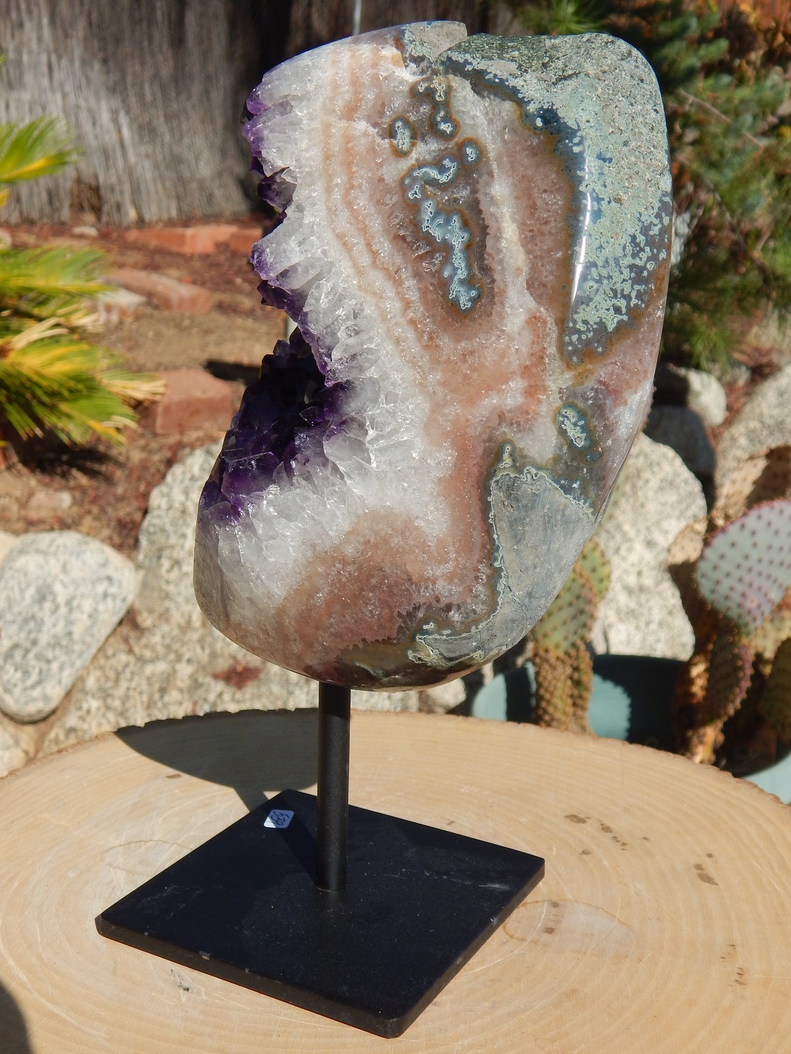 Amethyst Crystal Cluster Display With Stand Crystal Amethyst - Etsy