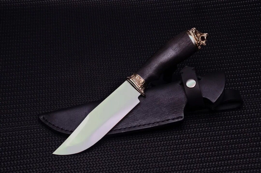 Lion Handle Exclusive Collective Knife With Leather Sheath, Designer ...