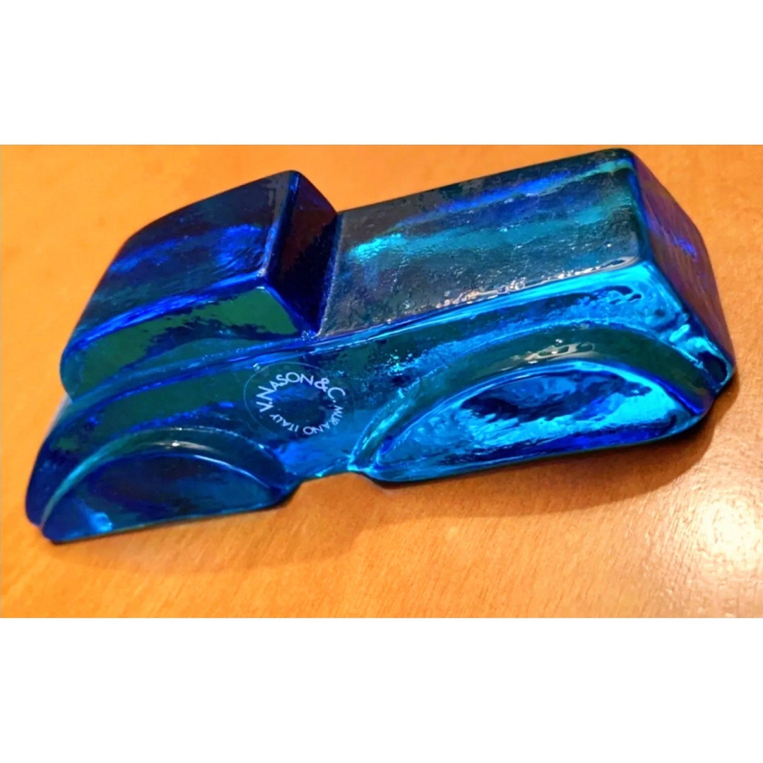 V NASON Italy Murano Glass Cobalt Blue Rolls Royce Car Rare Vintage ...