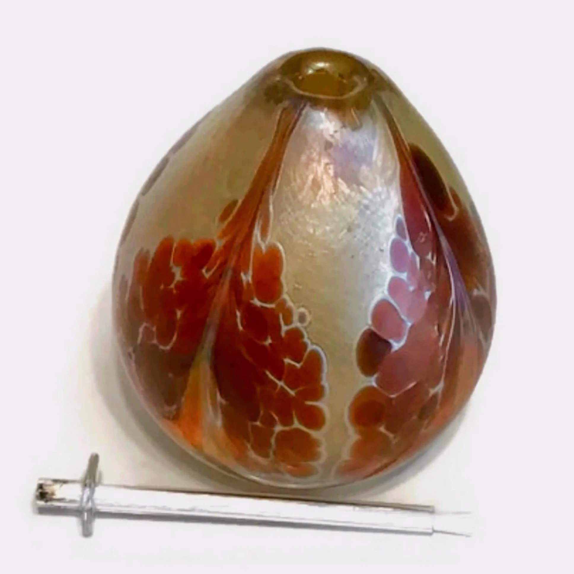 MAYTUM STUDIOS Art Glass Oil Lamp Iridescent Brian Maytum / Vintage ...