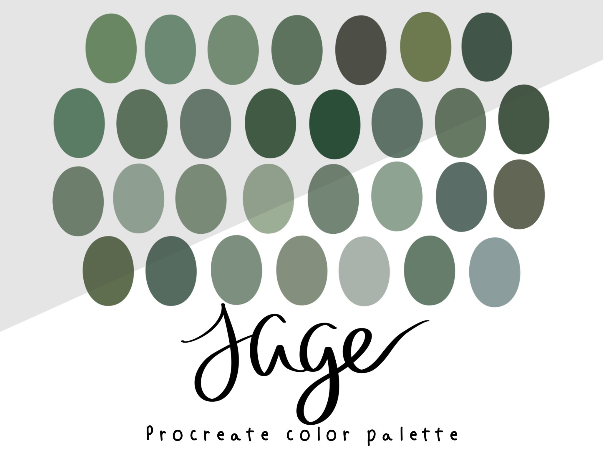 Sage Procreate Color Palette. Greens. Digital Download. - Etsy Sage Procreate Color Palette. Greens. Digital Download. - Etsy