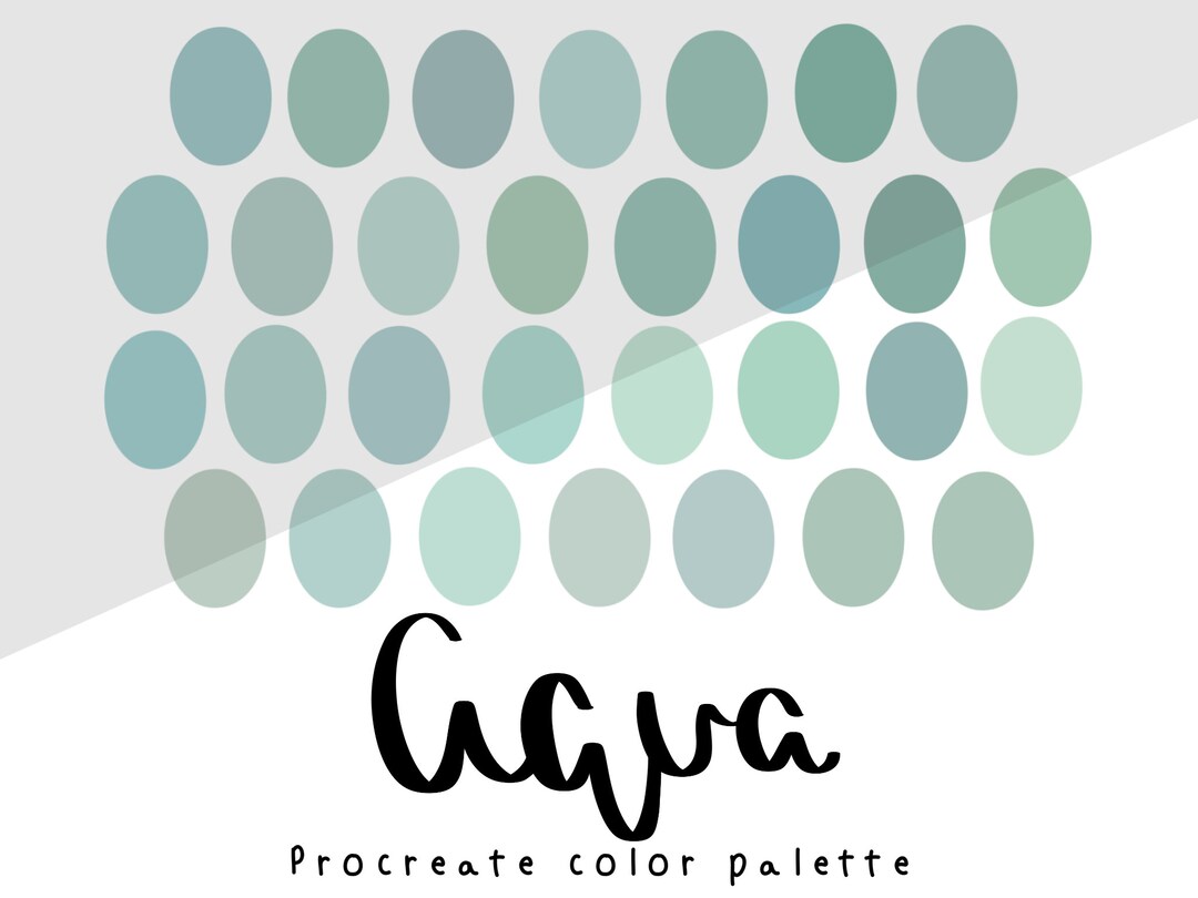 Aqua Blue and Green Procreate Color Palette - Etsy