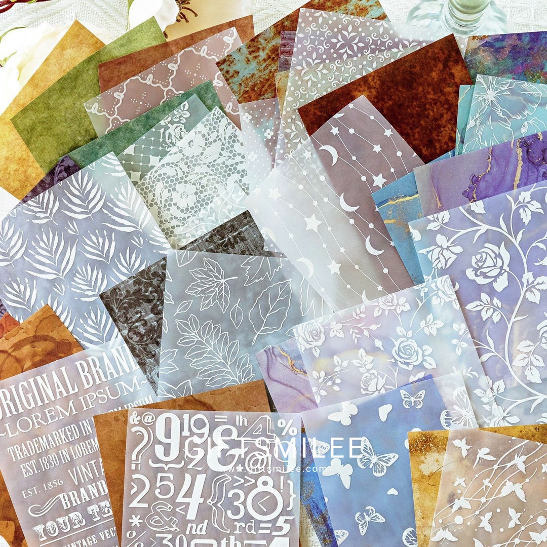 6 Types Mo Card Retro Mottled Collage Kit, Journaling Gift, Wedding ...